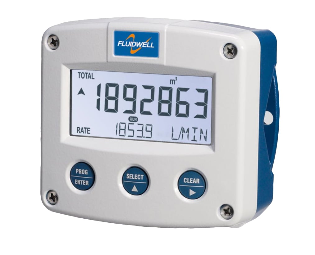 Fluidwell F110 P Flow Rate Indicatortotaliser With Outputs Safe Area Fluidwell Flow Rate Displays